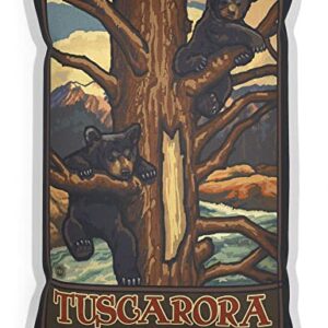 Tuscarora Gunflint Trail Minnesota Two Bear Cubs Canvas Throw Pillow for Couch or Sofa at Home & Office from Travel Artwork by Artist Paul A. Lanquist 13" x 19".