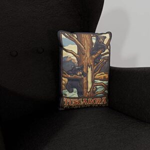 Tuscarora Gunflint Trail Minnesota Two Bear Cubs Canvas Throw Pillow for Couch or Sofa at Home & Office from Travel Artwork by Artist Paul A. Lanquist 13" x 19".