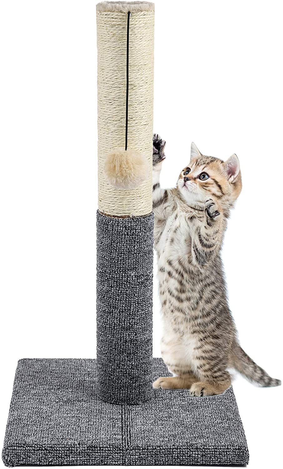 Ahomdoo Cat Scratching Post Cat Scratching Posts for Indoor Cats Natural Sisal Rope Cat Scratchers for Indoor Cats and Hanging Ball Toys