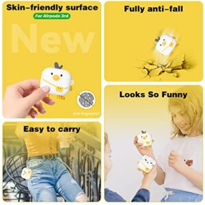 Mulafnxal for Airpods 3 3rd Generation Case Cute 3D Lovely Unique Cartoon for Airpod 3 Silicone Cover Fun Funny Cool Design Fashion Cases for Boys Girls Kids Teen for Air pods 3 (2021) (White Duck)