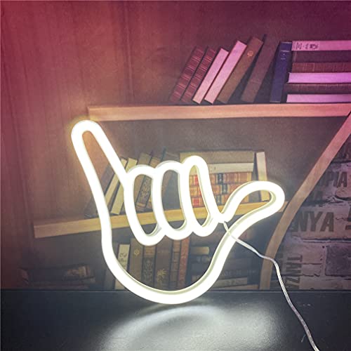 led Hand Shape Finger Neon Sign Lights Decorative Neon Lights for Home Bedroom Bar Restaurant Christmas Birthday Party Gift Art Wall Decoration Light-White