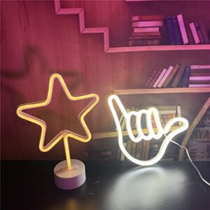 led Hand Shape Finger Neon Sign Lights Decorative Neon Lights for Home Bedroom Bar Restaurant Christmas Birthday Party Gift Art Wall Decoration Light-White