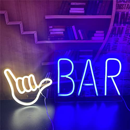 led Hand Shape Finger Neon Sign Lights Decorative Neon Lights for Home Bedroom Bar Restaurant Christmas Birthday Party Gift Art Wall Decoration Light-White