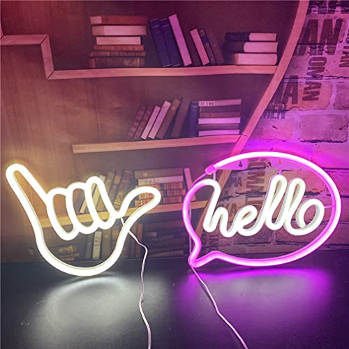 led Hand Shape Finger Neon Sign Lights Decorative Neon Lights for Home Bedroom Bar Restaurant Christmas Birthday Party Gift Art Wall Decoration Light-White