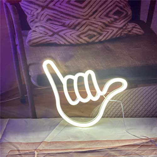 led Hand Shape Finger Neon Sign Lights Decorative Neon Lights for Home Bedroom Bar Restaurant Christmas Birthday Party Gift Art Wall Decoration Light-White