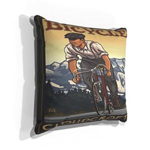 Cloudcroft Canvas Throw Pillow for Couch or Sofa at Home & Office from Travel Artwork by Artist Paul A. Lanquist 18" x 18".