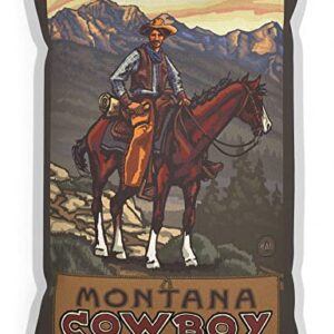 Montana Ranch Hand Canvas Throw Pillow for Couch or Sofa at Home & Office from Travel Artwork by Artist Paul A. Lanquist 13" x 19".