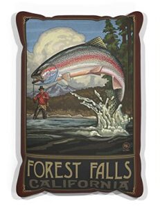 forest falls california canvas throw pillow for couch or sofa at home & office from travel artwork by artist paul a. lanquist 13" x 19".