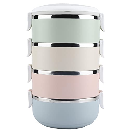 Haofy Stainless Steel Lunch Box Portable Stainless Steel Lunch Box Container Bento Box Food Container(Four layers 2800ml)