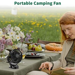 Dorobeen Clip Fan, 6 Inch Mini Quiet Desk Fan, 5000mAh USB Rechargeable Battery Operated Clip on Fan, USB Desk Fan, Portable Personal Small Fan For Desk,Office,Golf Cart