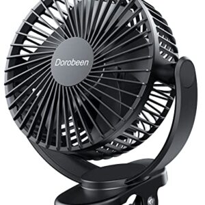 Dorobeen Clip Fan, 6 Inch Mini Quiet Desk Fan, 5000mAh USB Rechargeable Battery Operated Clip on Fan, USB Desk Fan, Portable Personal Small Fan For Desk,Office,Golf Cart