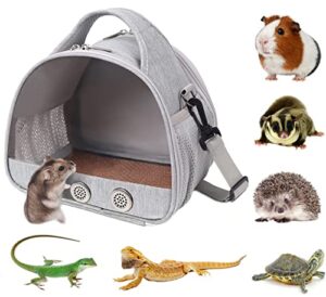 yudodo hedgehog carrier guinea pig carrier bag hamster rat pouch gerbil sugar glider portable pet travel handbag small animal carrier flying squirrel carrier (grey)