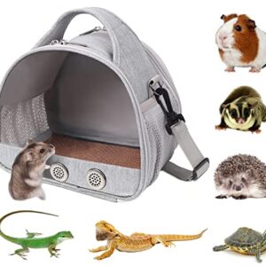 YUDODO Hedgehog Carrier Guinea Pig Carrier Bag Hamster Rat Pouch Gerbil Sugar Glider Portable Pet Travel Handbag Small Animal Carrier Flying Squirrel Carrier (Grey)