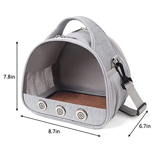 YUDODO Hedgehog Carrier Guinea Pig Carrier Bag Hamster Rat Pouch Gerbil Sugar Glider Portable Pet Travel Handbag Small Animal Carrier Flying Squirrel Carrier (Grey)