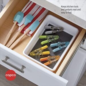 Copco Basics Drawer Organizer, 9.06 x 6.13 x 2.1-Inches, White/Charcoal Gray