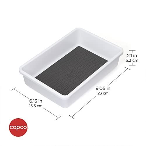 Copco Basics Drawer Organizer, 9.06 x 6.13 x 2.1-Inches, White/Charcoal Gray