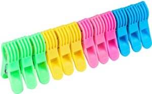 aejesop clothing pin set, towel clips chair clips towel holder,plastic clothes pegs hanging clip, clothes pins - pack of 12