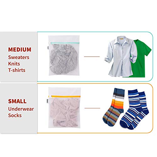 Mamlyn Mesh Laundry Bag for Delicates, (1 Medium, 1 Small) and Cotton Canvas Tote Bag with handles