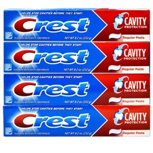 Fluoride Cavity Protection Toothpaste 8.2 Ounce Regular Paste, Bulk Toothpaste, Prevents Cavities Before They Start with Nosh Pack Candy Packet Mints (4 Pack)