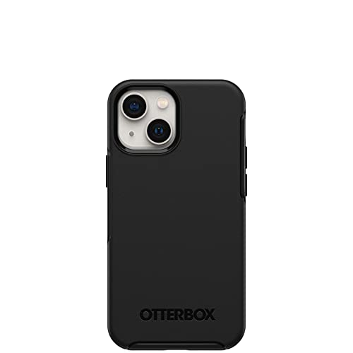 OtterBox iPhone 13 Symmetry Series+ Case - Black , ultra-sleek, snaps to MagSafe, raised edges protect camera & screen