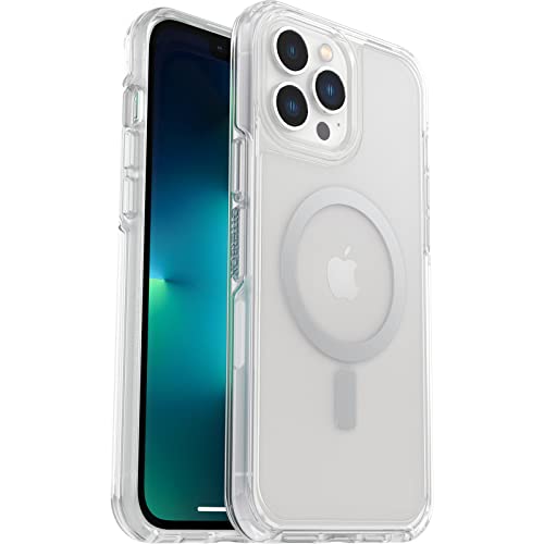 OtterBox iPhone 13 Pro Max and iPhone 12 Pro Max Symmetry Series+ Case - Clear , ultra-sleek, snaps to MagSafe, raised edges protect camera & screen