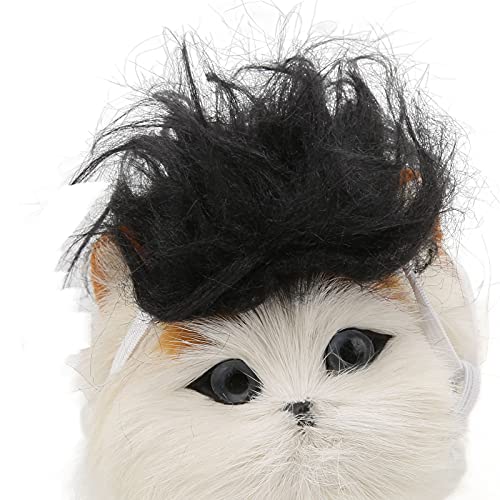 Hztyyier Dog Wigs Pet WigsDog Wig Pet Costume for Dogs and Cats for Halloween Christmas, Parties, Festivals(Black) Cat Supplies