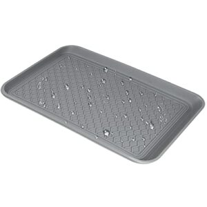 Boot Tray - Set of 2 Gray Waterproof Plastic Shoe Tray for Indoor and Outdoor, Multi-Purpose Tray for Boots, Shoes, Pets, Garden 24" x 15.8" x 1.2" (Cool Gray)