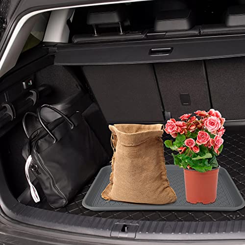 Boot Tray - Set of 2 Gray Waterproof Plastic Shoe Tray for Indoor and Outdoor, Multi-Purpose Tray for Boots, Shoes, Pets, Garden 24" x 15.8" x 1.2" (Cool Gray)