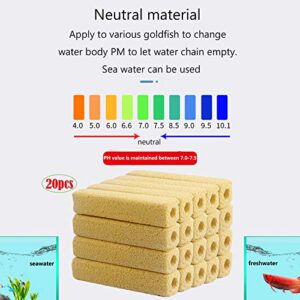 ZHHMl Aquarium Fitler Media Aquarium Bio Balls Filter Media Cultivate nitrifying Bacteria Freshwater/seawater Biological Filtration (20PCS) (Rectangle)