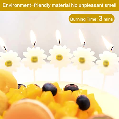 BBeitoo Daisy Birthday Candles - Cute Birthday Candles That Can Be Used for Cake Decoration, Unique Yellow Smilley Face Candle, Suitable for Birthday Cakes, Desserts, and Parties