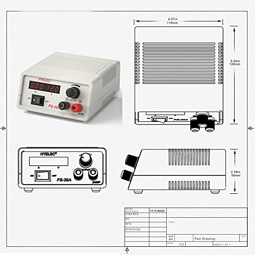 Bulipu Adjustable DC Bench Power Supply Variable Output 12V 9V 7.5V 6V 4.5V 3V