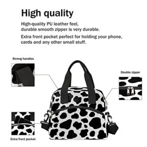 Insulated Lunch Bag Summer Animal Cow Leakproof Waterproof Reusable Meal Lunch Tote Holder Cooler Thermal Handbag with Adjustable Shoulder Strap for Women Men Adults Picnic Travel Hiking Work