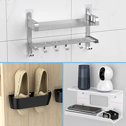 Yocice Wall Mounted Shoe Rack Accessories SMA01, Sticky Mounts, Adhesive Base,Locked by Nuts and Screws Shoe Rack SM02, SM03, SM05,SM06