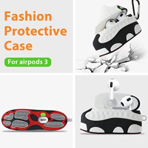 Oqplog for AirPod 3 3rd Generation Case Luxury for Air Pods 3 (2021) Cases Cover Hypebeast Funny Design Fun 3D Cute Trendy Unique Fancy Fashion Soft Silicone for Men Boys Girls Teen (White Shoes)