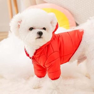 HUANSUN Puppies Autumn and Winter Clothes Warm pet Small Puppies Down Coat Small Dog Clothes,red,XXL