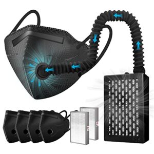 electric wearable air purifier maskes,air supply,breathe easier,with hepa filter,for dust work,painting, machine polishing, welding and other work protection…