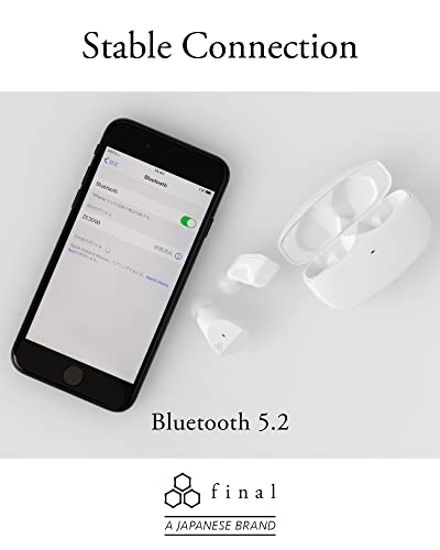 Final ZE3000 True Wireless Earbuds, Hi-Fi Sound Quality, Maximum 35 Hours Music Playback, IPX4, aptX Adaptive, Touch Sensor, Support Lossless Music Format, Designed in Japan (White)