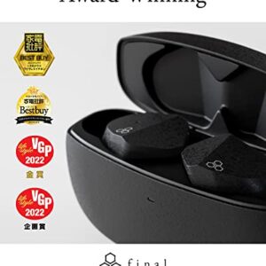 Final ZE3000 True Wireless Earbuds, Hi-Fi Sound Quality, Maximum 35 Hours Music Playback, IPX4, aptX Adaptive, Touch Sensor, Support Lossless Music Format, Designed in Japan (White)