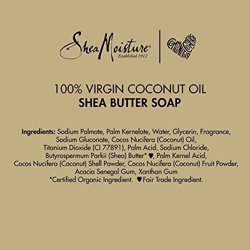 SheaMoisture Shea Butter Soap for All Skin Types 100 percent Virgin Coconut Oil Cruelty Free Skin Care 8 oz 4 Count