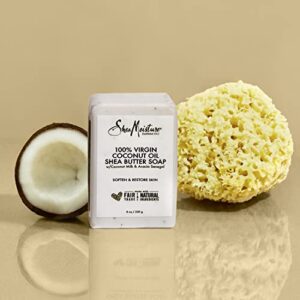 SheaMoisture Shea Butter Soap for All Skin Types 100 percent Virgin Coconut Oil Cruelty Free Skin Care 8 oz 4 Count