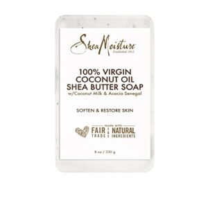 SheaMoisture Shea Butter Soap for All Skin Types 100 percent Virgin Coconut Oil Cruelty Free Skin Care 8 oz 4 Count