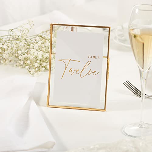 Twistionery Wedding Table Numbers - Gold Table Numbers for Wedding Reception - Table Number Cards - Table Wedding Number Cards - Table Numbers 1-30