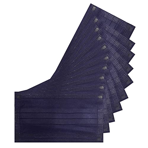 Everydayspecial Disposable Safety Mask 3 Layer Protection Face Mask for Adults 50 pcs (Navy Blue)