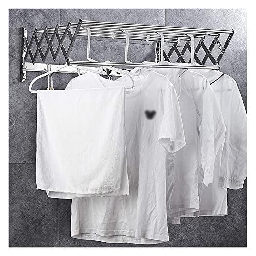 XMCX Retractable Laundry Drying Rack Wall Mounted Hanging Dryer Bathroom Towel Rack with Hook Space-Saving Washing Clothesline Easy Storage (Size : 100cm/39.4inch)