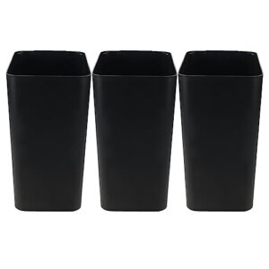 qskely 3-pack 4.5 gallon plastic trash can wastebasket, office garbage can, black