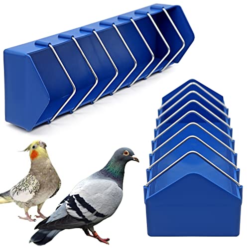 PAULOZYN Large Pigeon Feeder Rack 2PCS Food Dish Dispenser Tool Slot Container Thick for Poultry Chicken Duck Parrots Bird Supplies