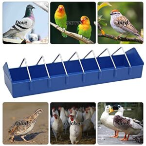 PAULOZYN Large Pigeon Feeder Rack 2PCS Food Dish Dispenser Tool Slot Container Thick for Poultry Chicken Duck Parrots Bird Supplies