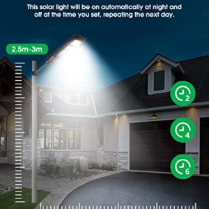 500W Solar Street Lights Outdoor, 20000 Lumens LED Solar Parking Lot Lights Outdoor Dusk to Dawn Sensor with Remote Control, 6000K Super Bright Commercial Lighting for Playground, Barn, Farm, 2 Pack