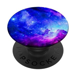 galaxy nebula space universe stars cosmos purple blue popsockets standard popgrip