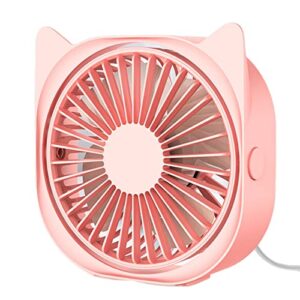 usb desk fans small quiet - mini cute desk fan usb powered 3 wind speeds 360° rotatable portable personal little table fans for home bedroom nightstand office work desktop dorm (pink)